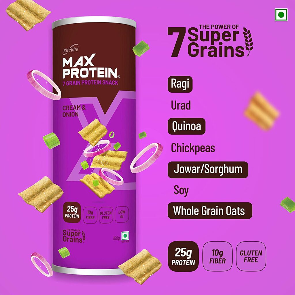 Max Protein Cream & Onion Chips 150g - Eras Ventures