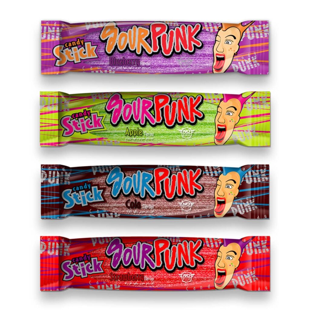 Sour Punk (Strawberry) Candy Sticks 40g - Eras Ventures